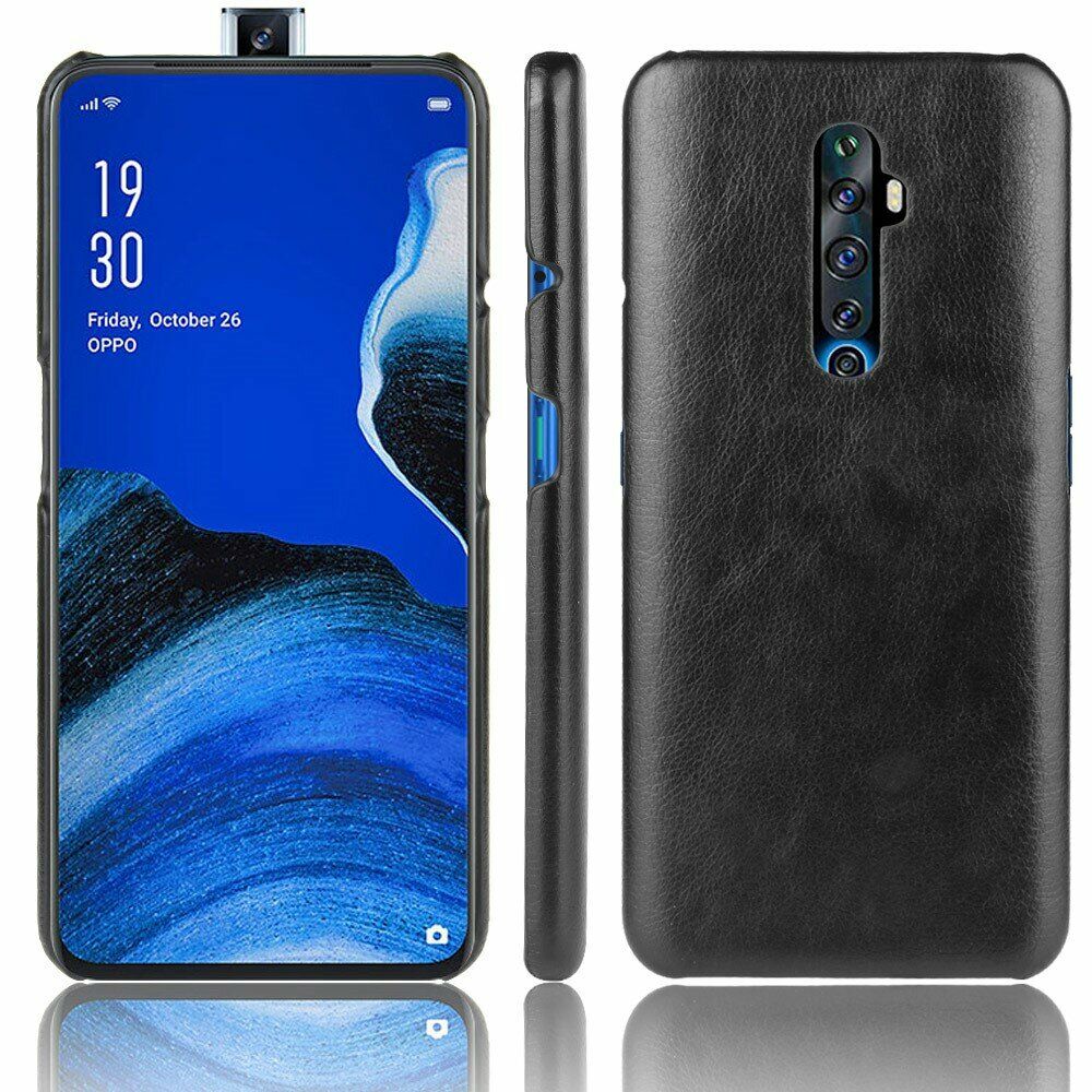 【ᐉ Защитный чехол Deexe Leather Back Cover для OPPO Reno 2Z - Black ...